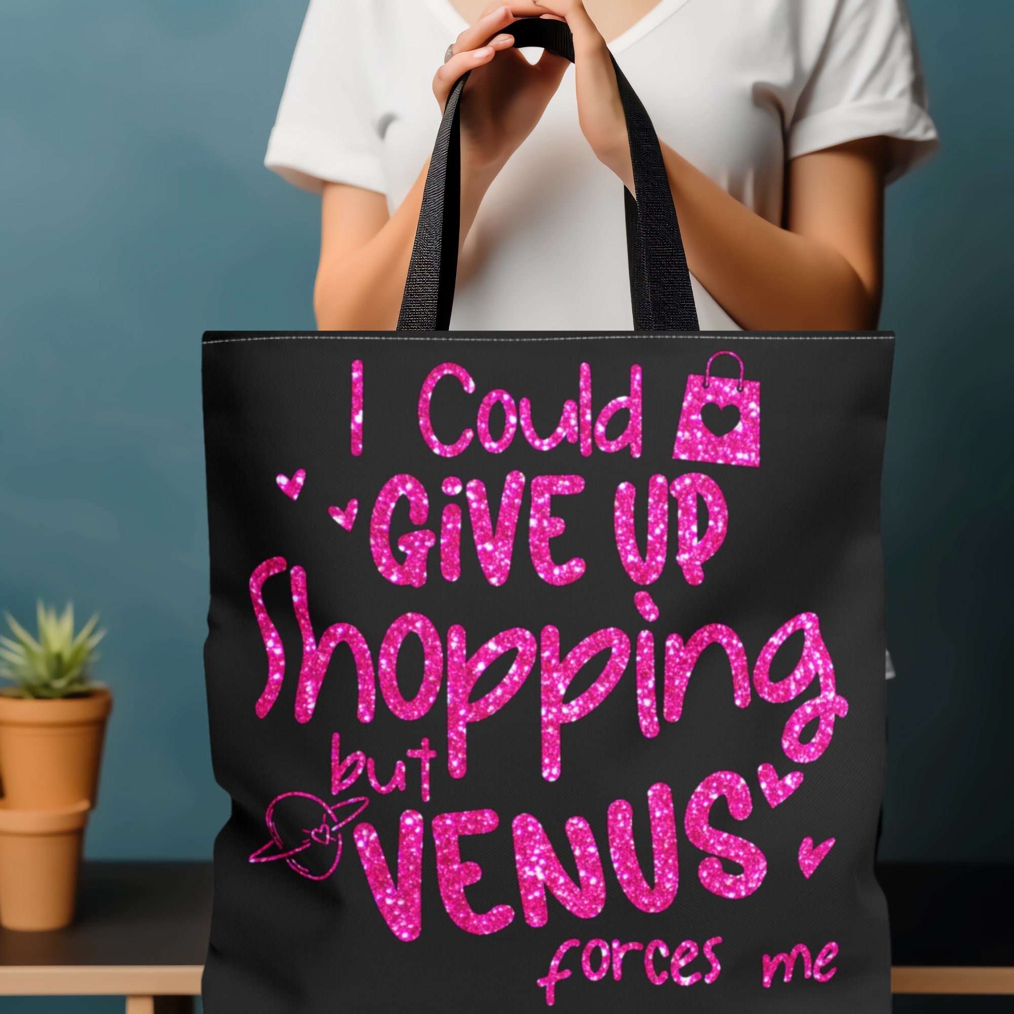Pink Glitter Tote Bag Venus Shopping Tote Luxury Lifestyle - Etsy
