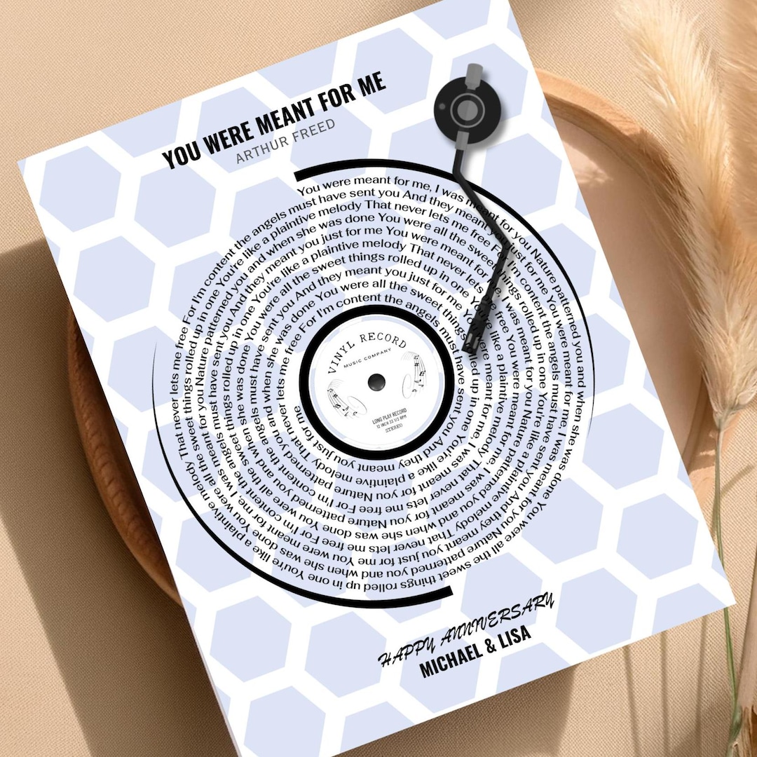 Lyric Legacy! Custom Song Poster Gift Idea, Retro Music Decor, Song ...