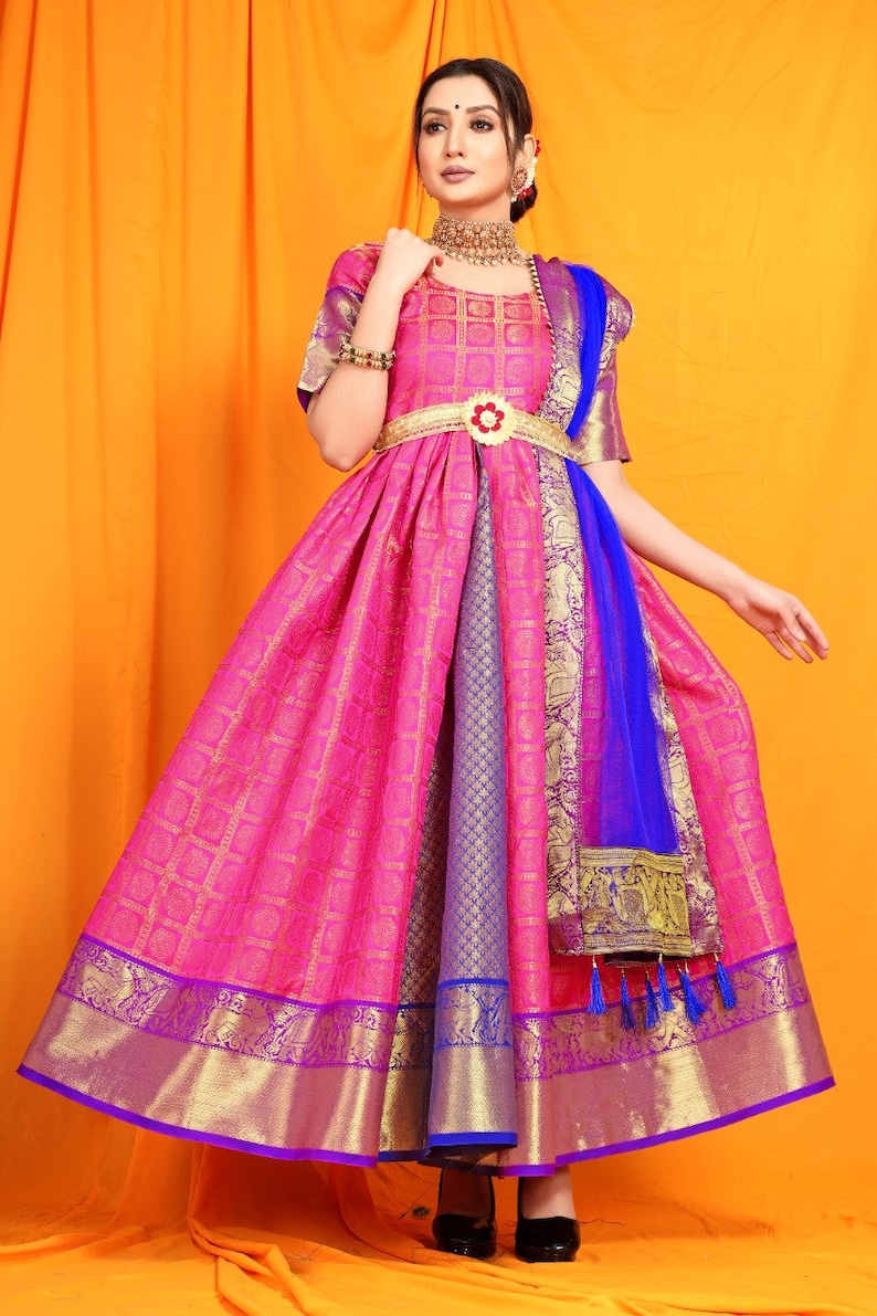South Indian Gownsouth Indian Festival Special Pattu Gown - Etsy