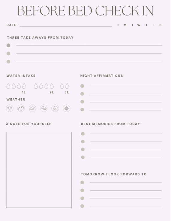 Before Bed Check In - Etsy