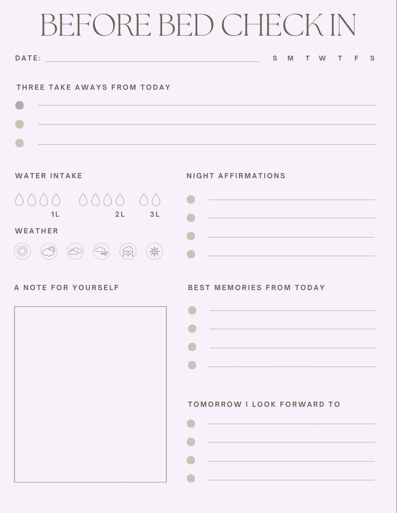 Before Bed Check In - Etsy