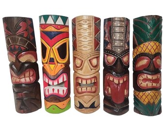 Tiki Mask 12 Large Set of 10 Polynesian Hawaiian Wall Decor Tropical ...