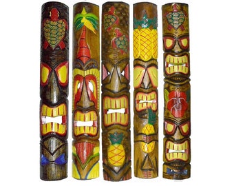 Tiki Mask 12 Large Set of 10 Polynesian Hawaiian Wall Decor Tropical ...