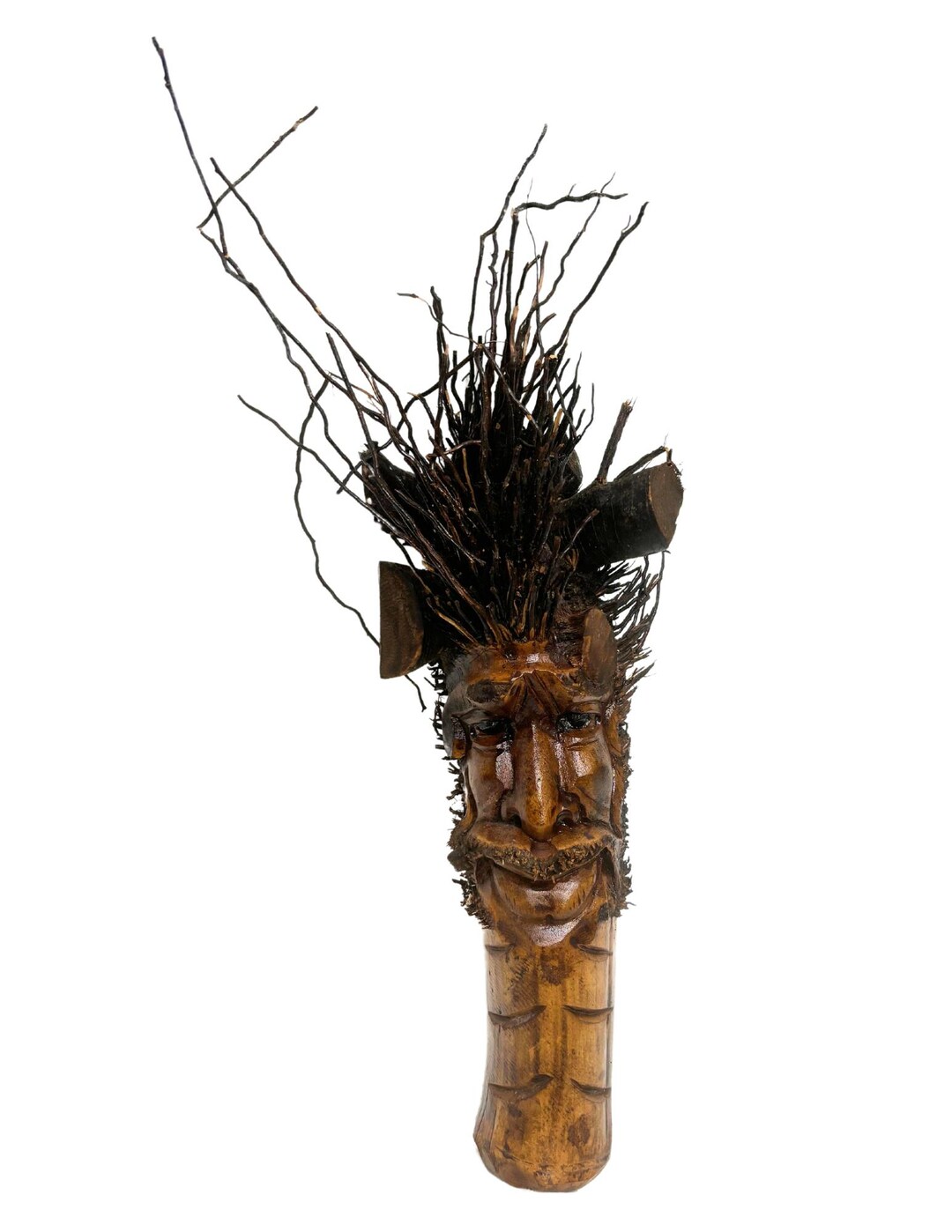 HUGE ROOT Teak Tree Spirit Face Crafted Handmade Mask Teak Root Tiki ...