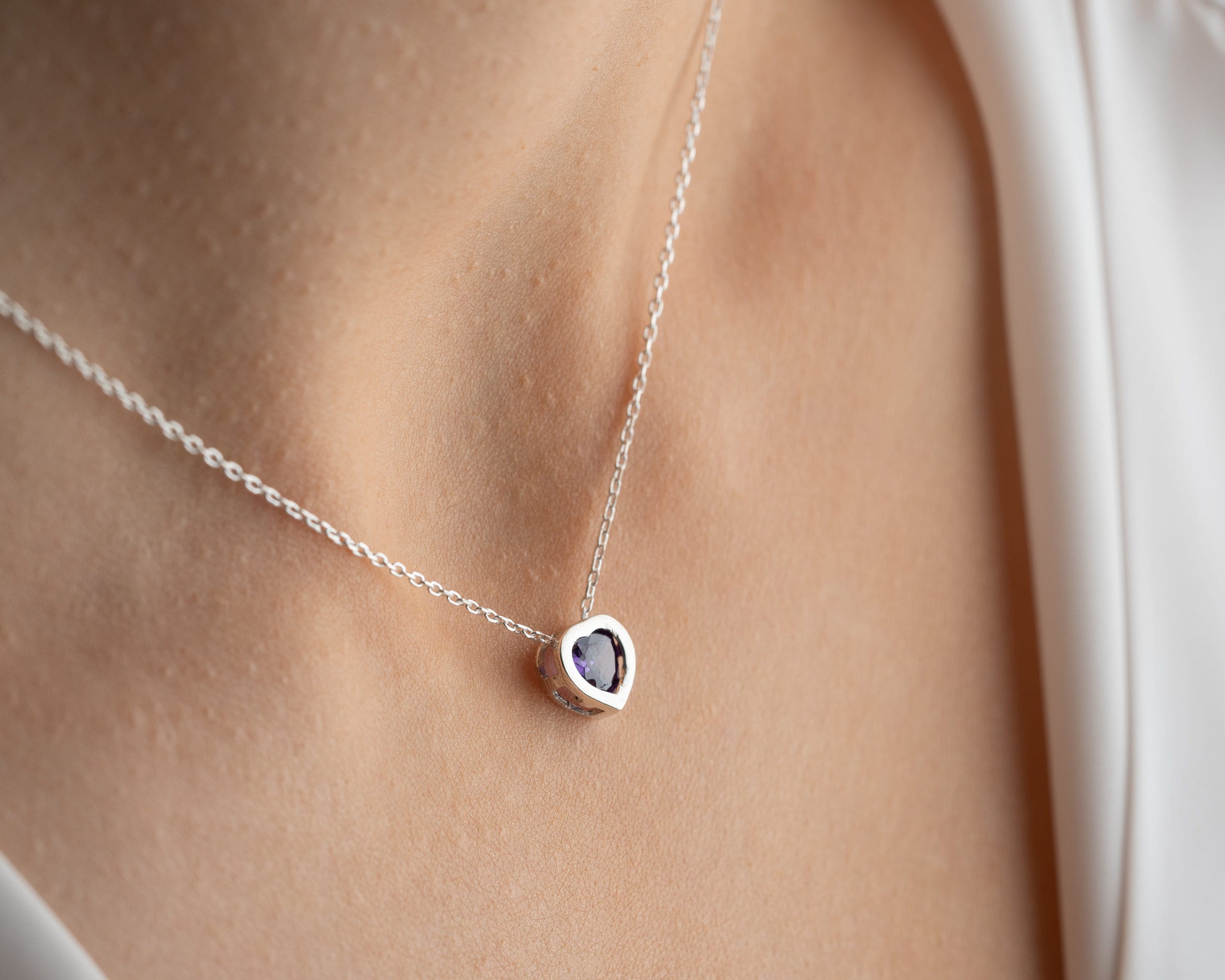 Silver Birthstone Necklace for Mom, Personalized Birthstone Necklace ...