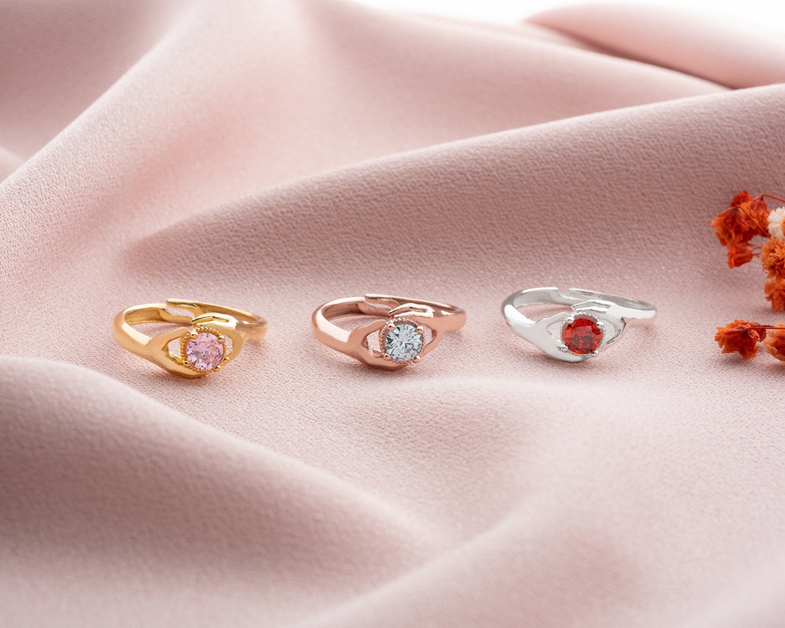 Chic and Elegant Love Hug Ring, Gold Adjustable Embracing Hands ...