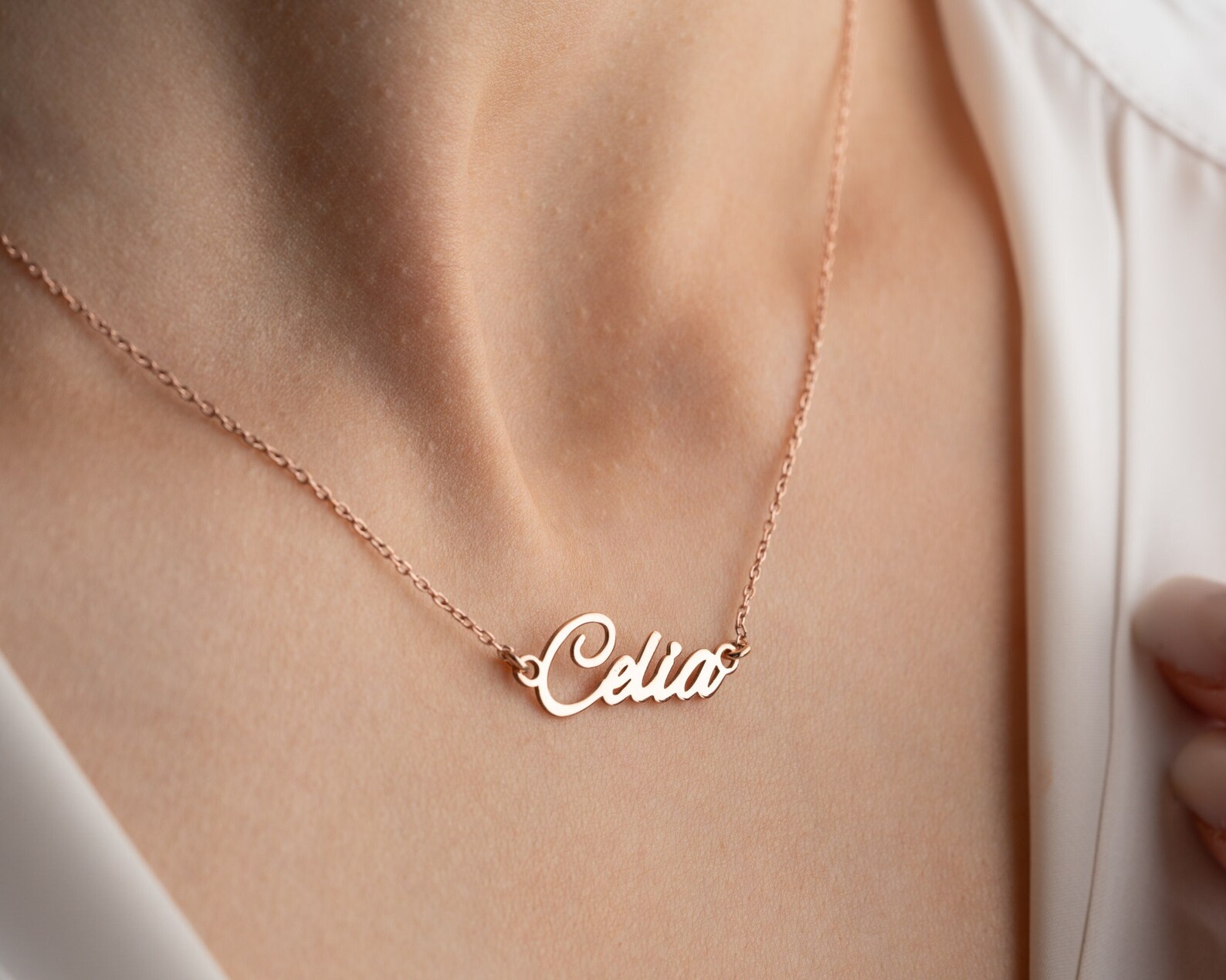 Personalized Cursive Font Jewelry, Custom 14K Gold Name Pendant, Name ...