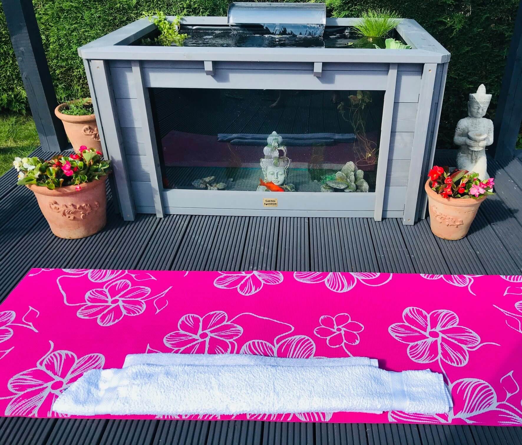 Iris Clear View Garden Aquarium Gray Raised Rectangular Fish Pond With ...