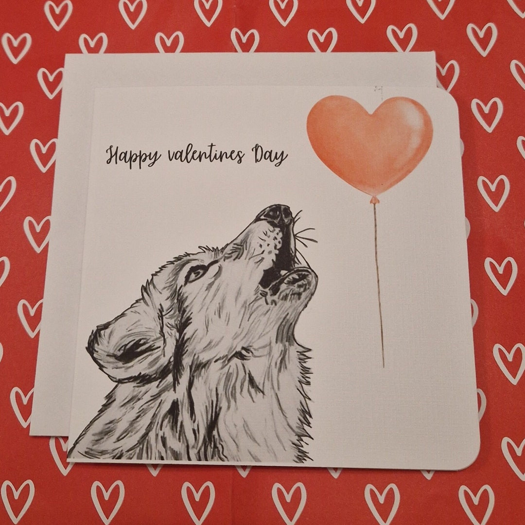 Wolf Wolves Card Valentine Anniversary Love Boyfriend Girlfriend Wife ...