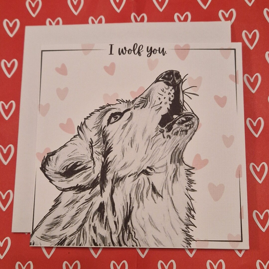 Wolf Wolves Card Valentine Anniversary Love Boyfriend Girlfriend Wife ...