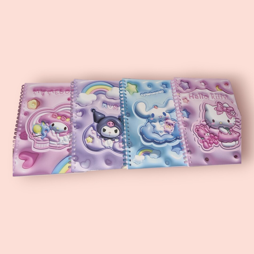 Notebook, Sanrio, Kawaii, Kuromi, Hello Kitty, Cinnamoroll, My Melody ...