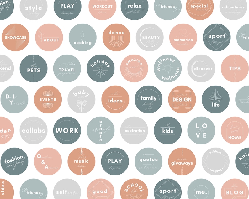 50 Instagram Highlight Covers Canva Template, Ig Highlight Covers ...