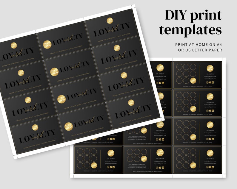 Editable Beauty Loyalty Card Template, Reward Punch Card (canva) - Etsy