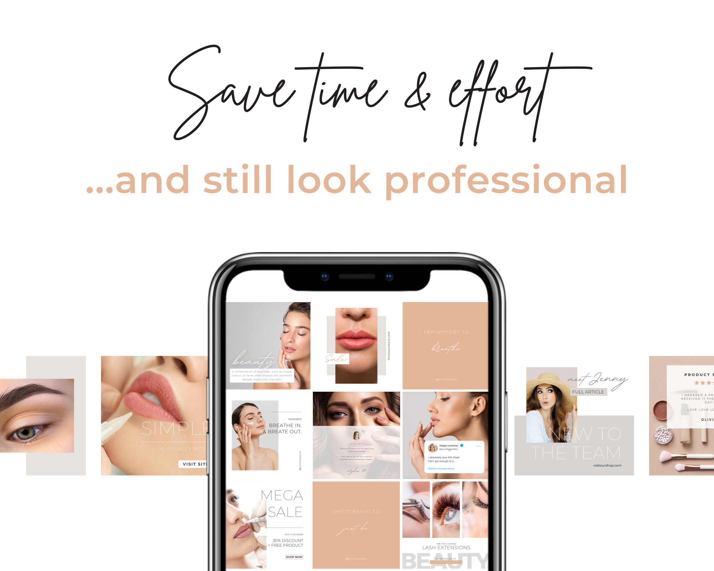 100 Permanent Makeup Instagram Post Templates | Aesthetic Instagram ...