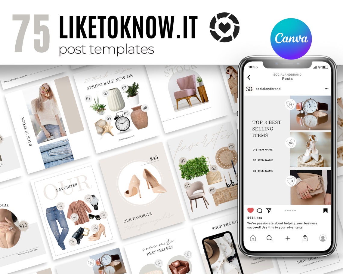 75 LTK Canva Neutral Templates Liketoknowit Collage LTK - Etsy