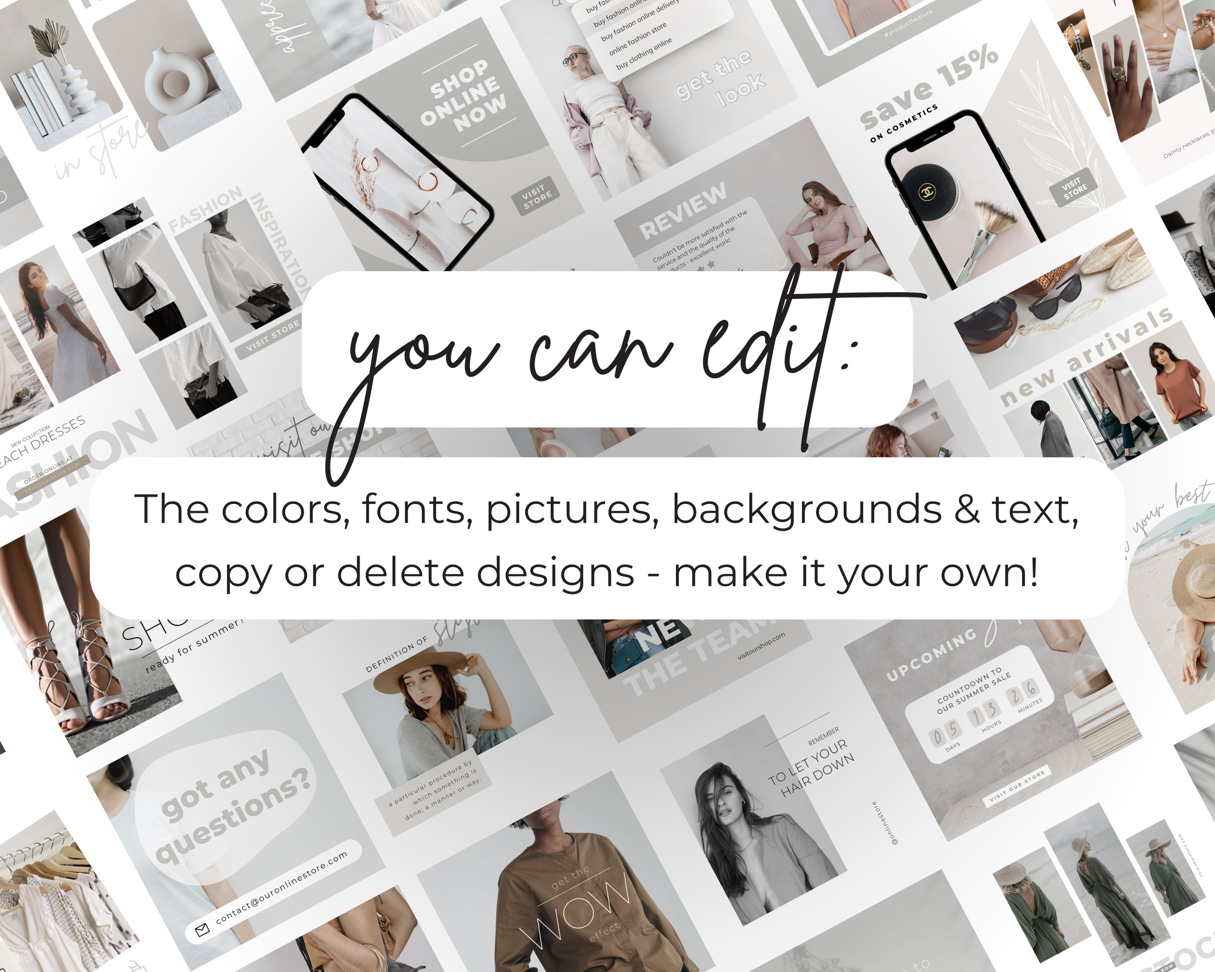 Ecommerce Instagram Templates, Ecommerce Canva Template, Ecommerce ...