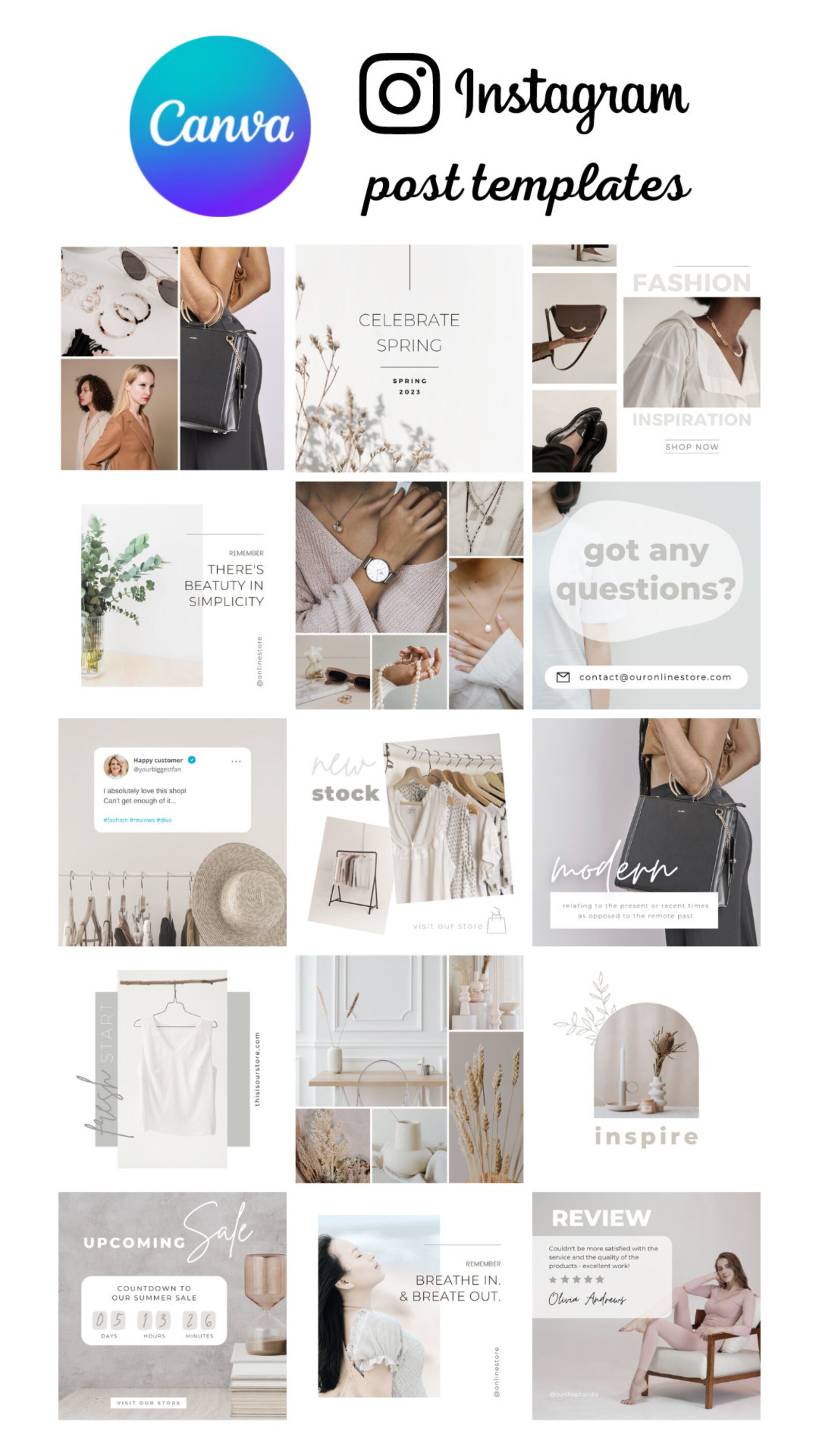 Ecommerce Instagram Templates, Ecommerce Canva Template, Ecommerce ...