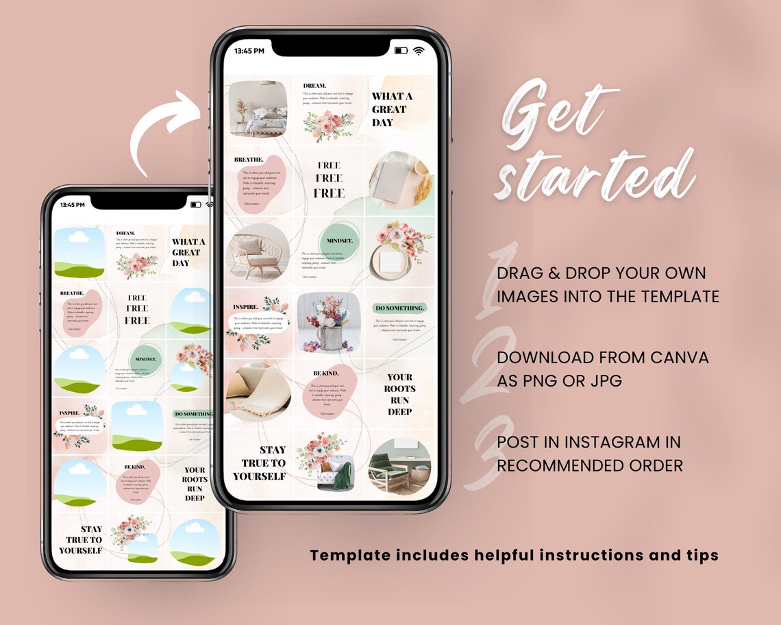 Canva Instagram Temp Boho Instagram Puzzle Grid Ig Puzzle - Etsy