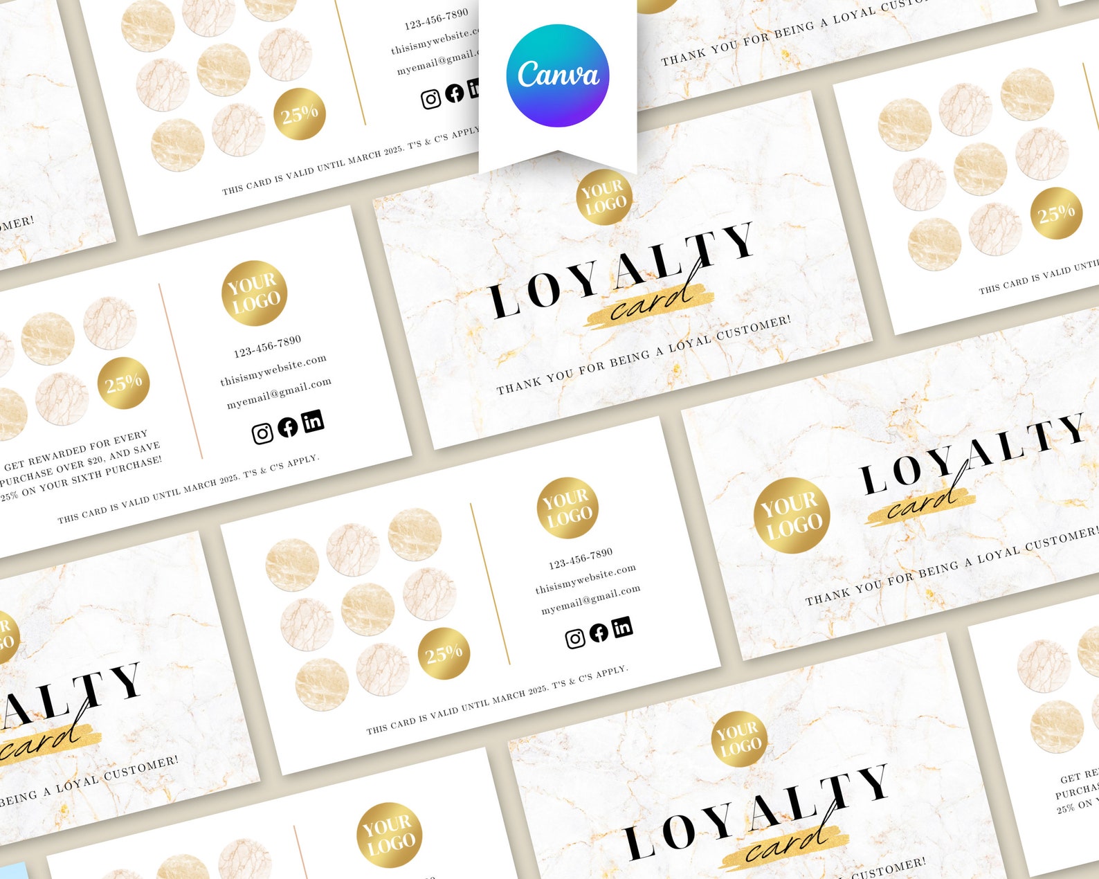 Loyalty Card Template, Punch Card, Loyalty Stamp Card, Beauty Loyalty ...