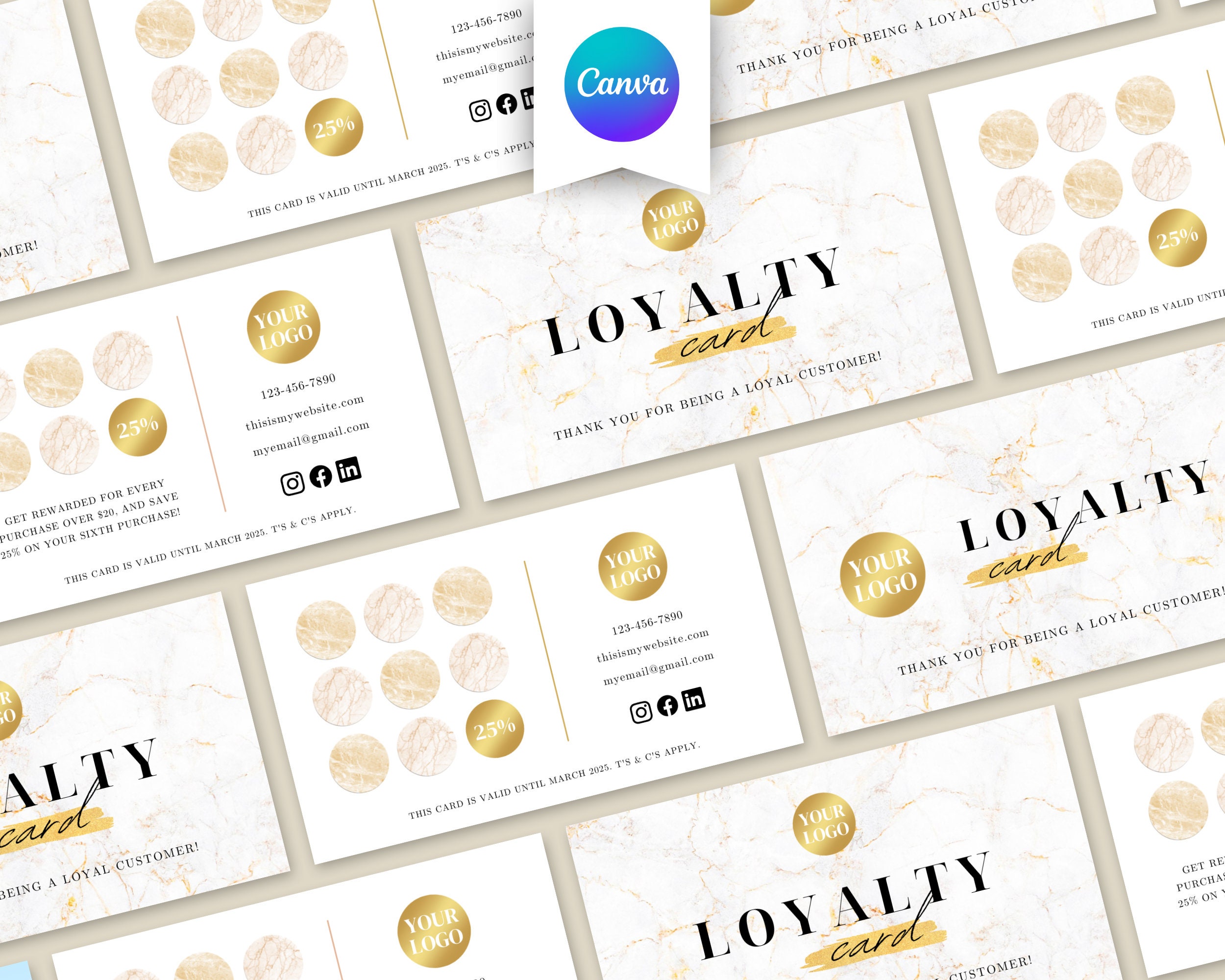 Loyalty Card Template, Punch Card, Loyalty Stamp Card, Beauty Loyalty ...