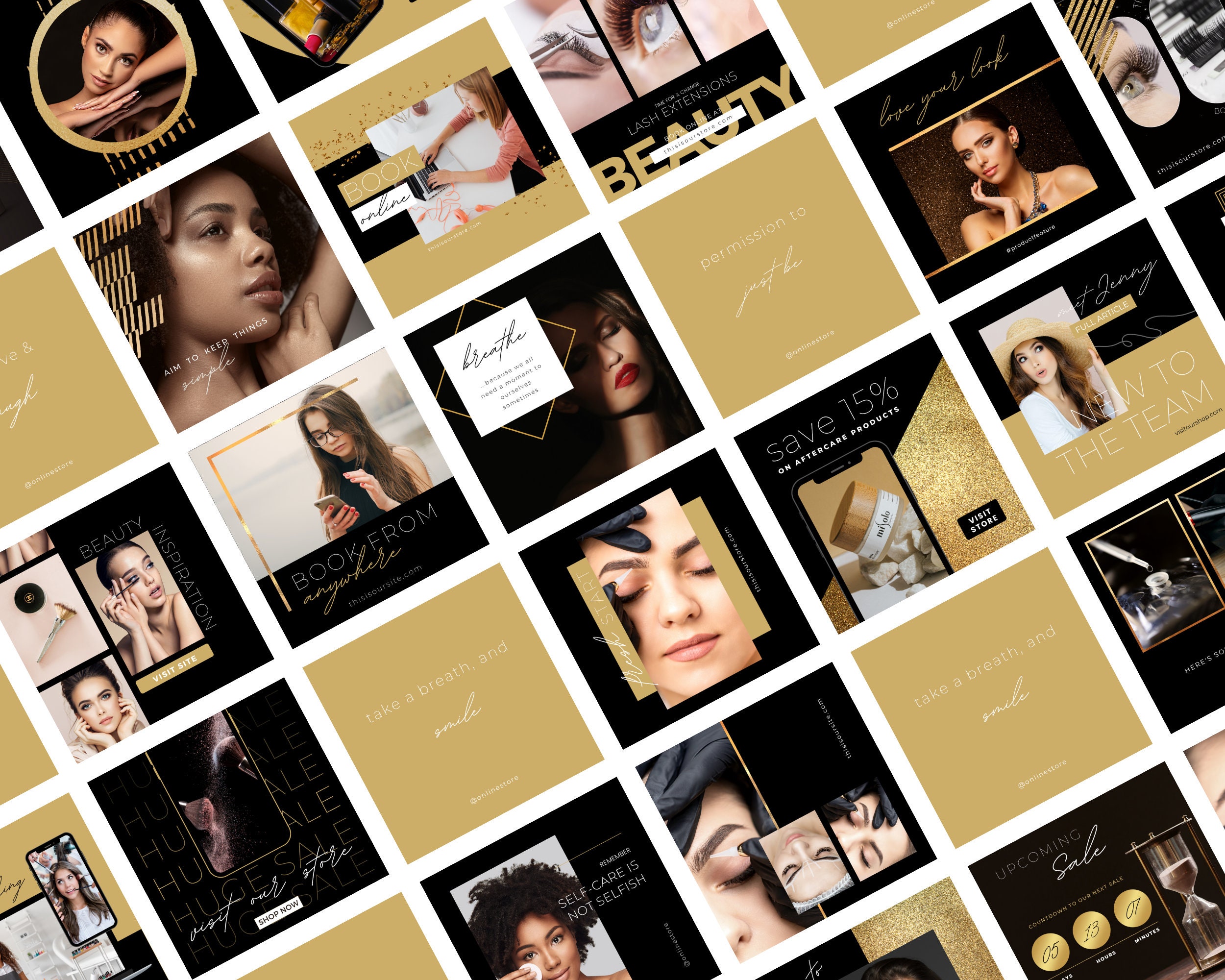 100 Permanent Makeup Instagram Post Templates | Aesthetic Instagram ...