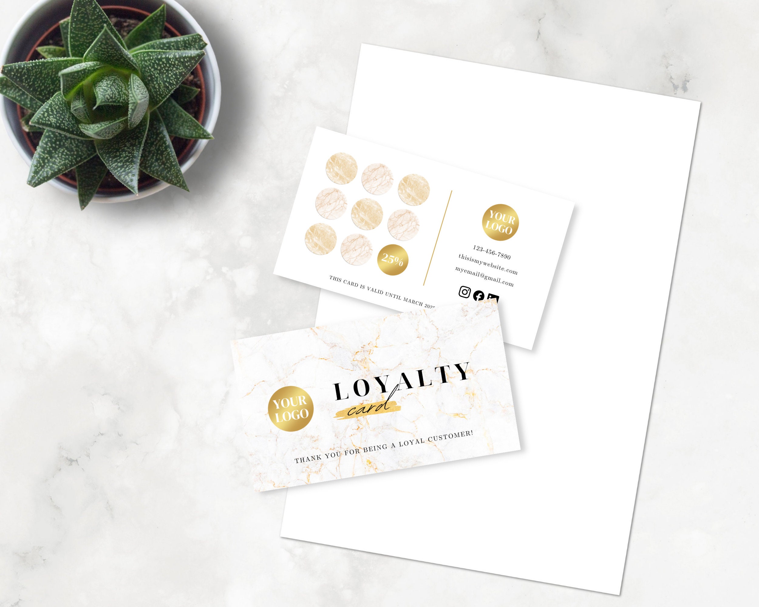 Loyalty Card Template, Punch Card, Loyalty Stamp Card, Beauty Loyalty ...
