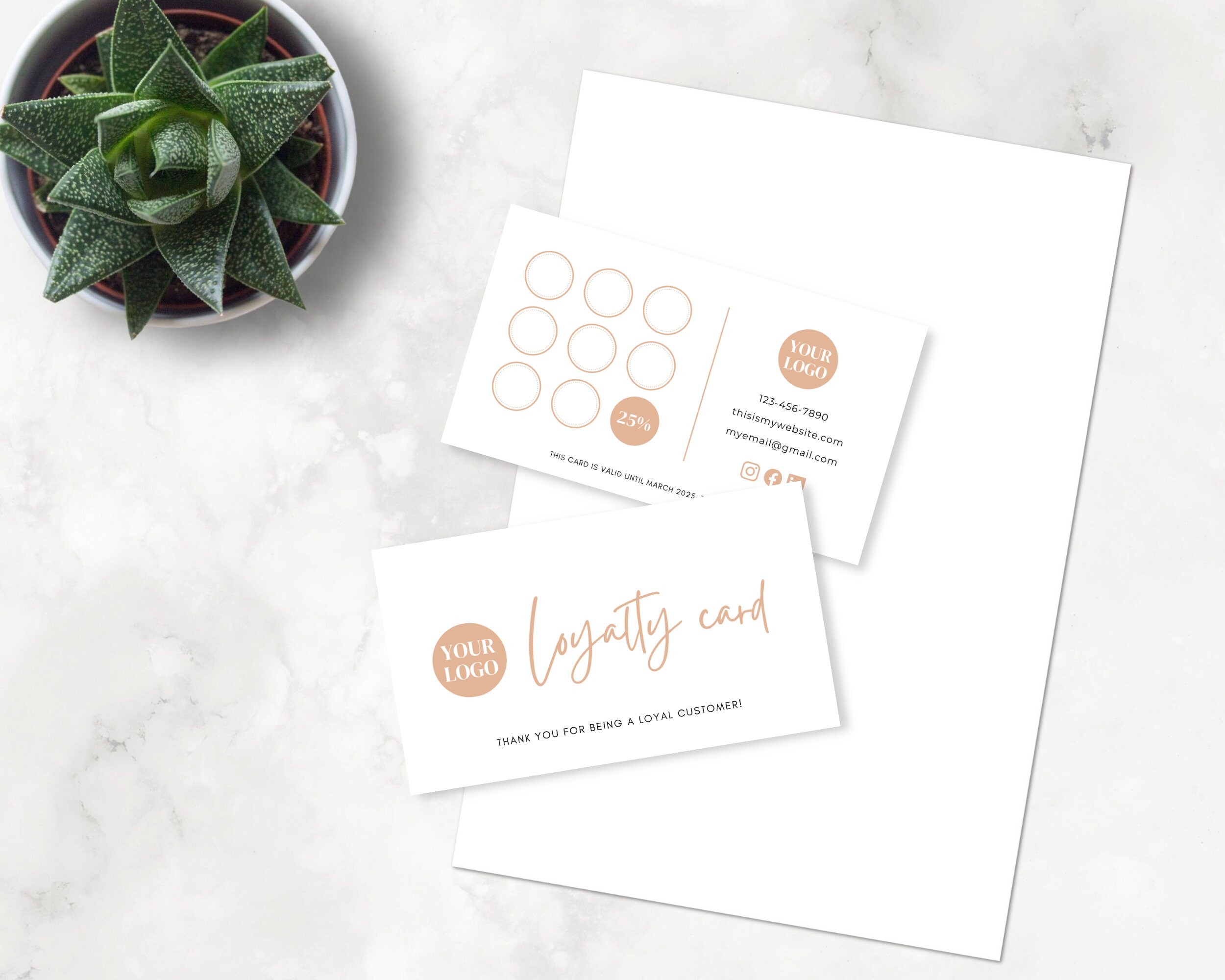 Loyalty Card Template, Punch Card, Loyalty Stamp Card, Beauty Loyalty ...