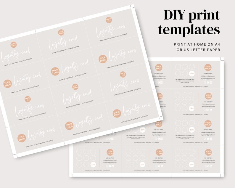 Editable Loyalty Card Template, Beauty Reward Punch Card (canva) - Etsy