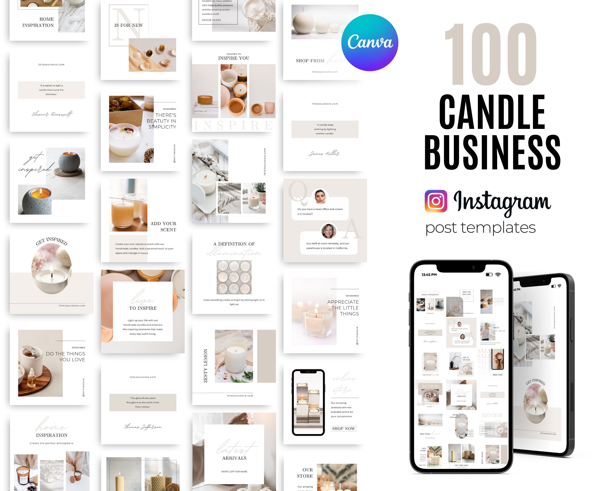 Candle Instagram Post Templates Social Media Posts Candle - Etsy