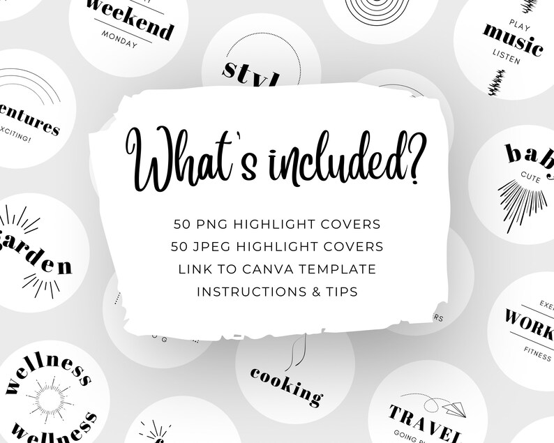 50 Instagram Highlight Covers Canva Template, Ig Highlight Covers ...