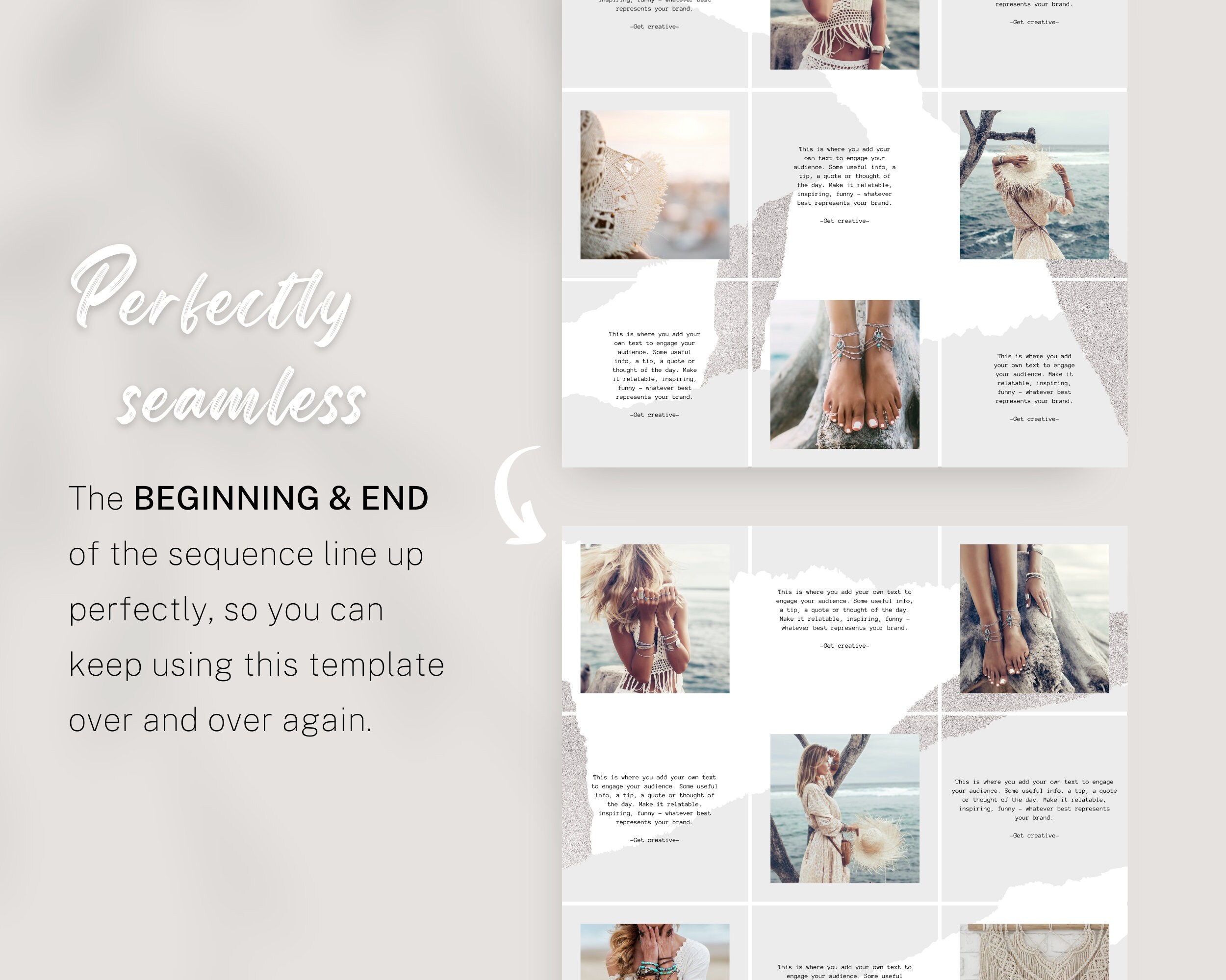 Canva Instagram Puzzle Feed Boho Instagram Puzzle Grid Ig - Etsy