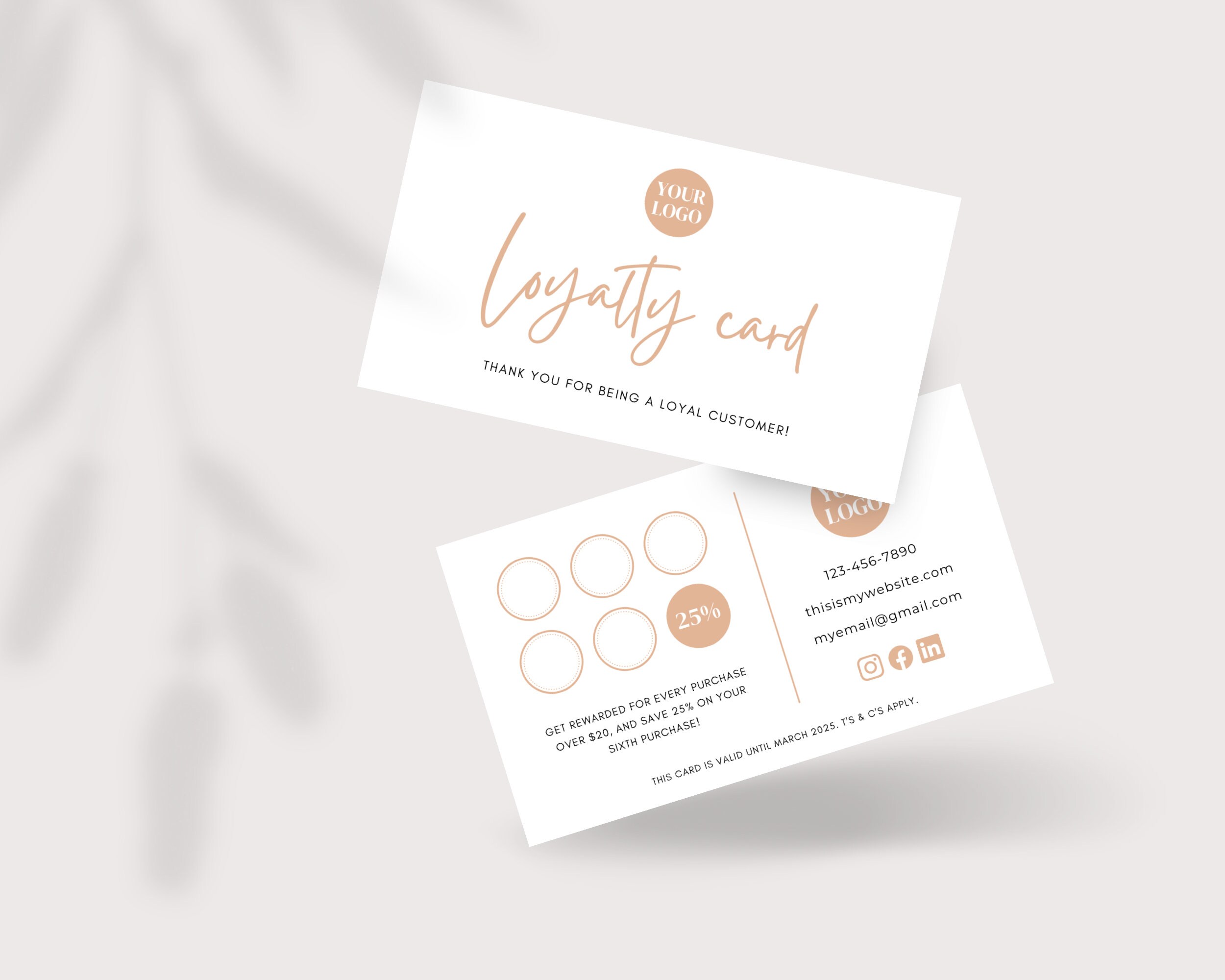 Loyalty Card Template, Punch Card, Loyalty Stamp Card, Beauty Loyalty ...