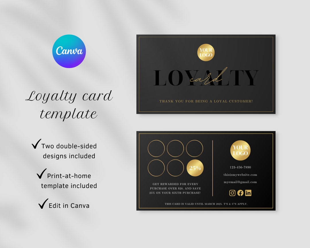 Loyalty Card Template, Punch Card, Loyalty Stamp Card, Beauty Loyalty ...