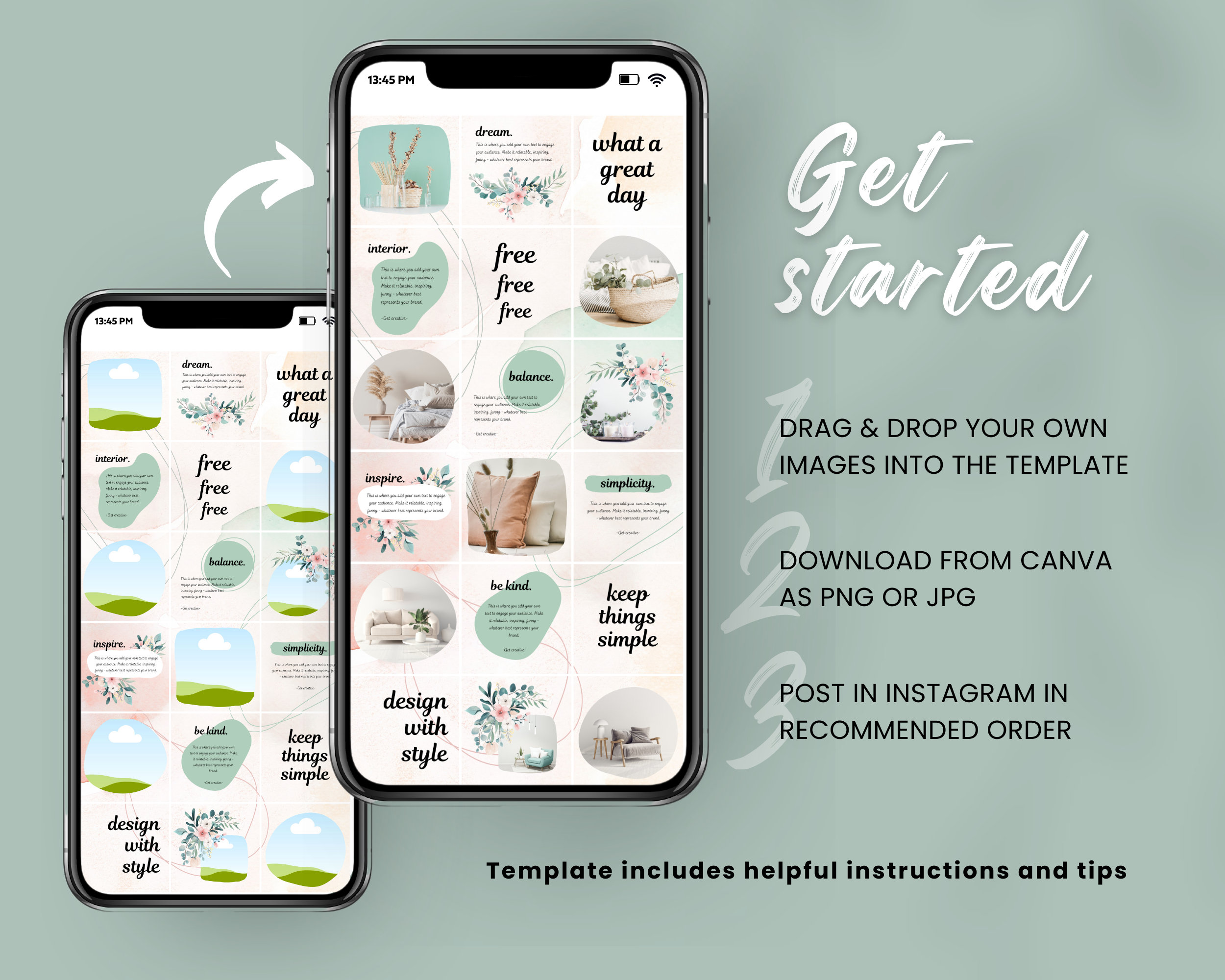 Canva Instagram Puzzle Feed Boho Instagram Puzzle Grid Ig - Etsy