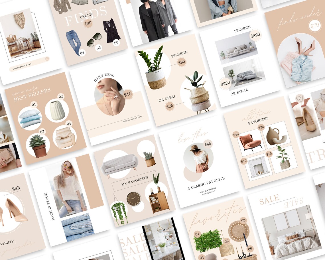75 LTK Canva Neutral Templates | Liketoknowit Collage | Warm LTK Posts ...