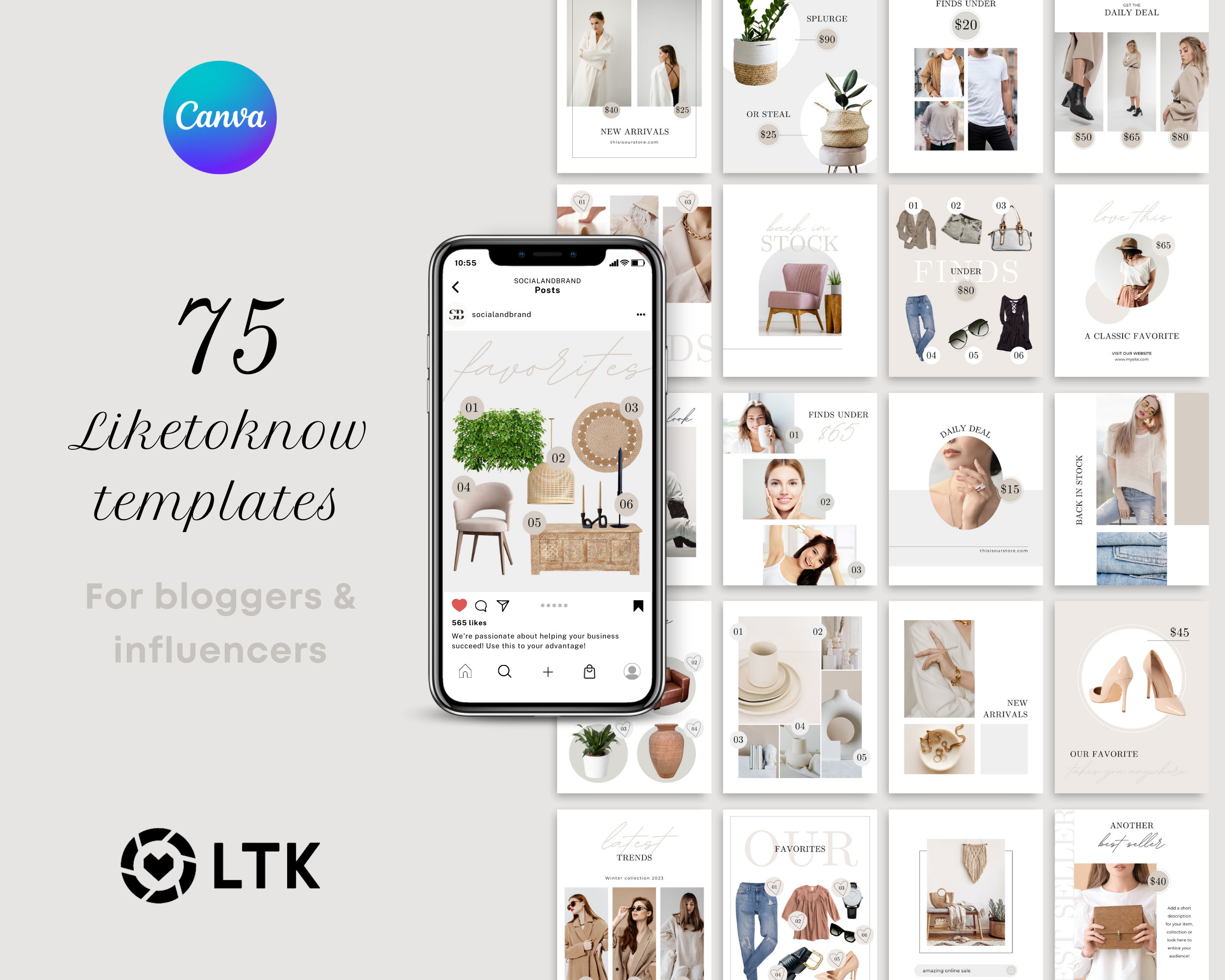 75 LTK Canva Neutral Templates | Liketoknowit Collage | LTK Posts for ...