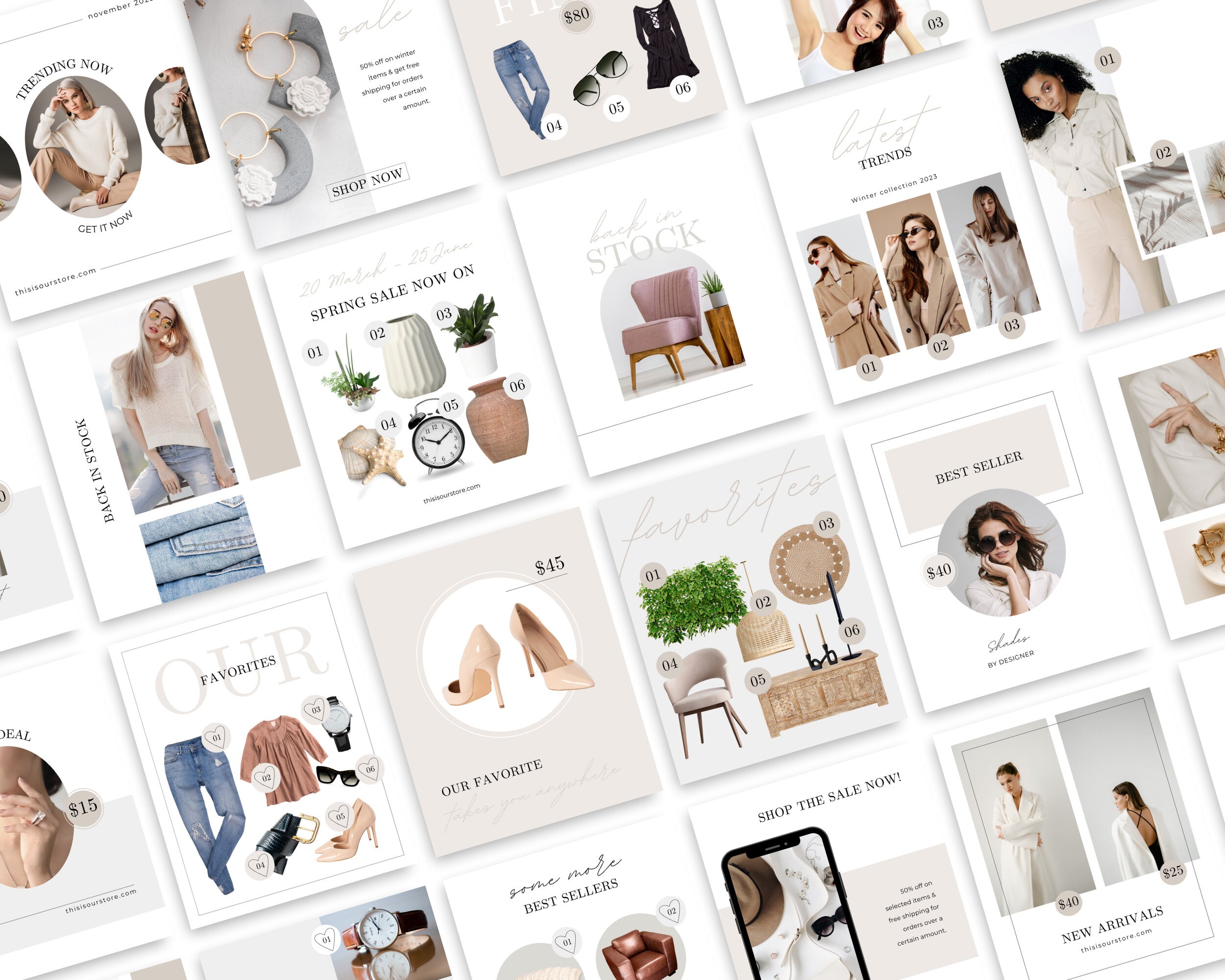 75 LTK Canva Neutral Templates | Liketoknowit Collage | LTK Posts for ...