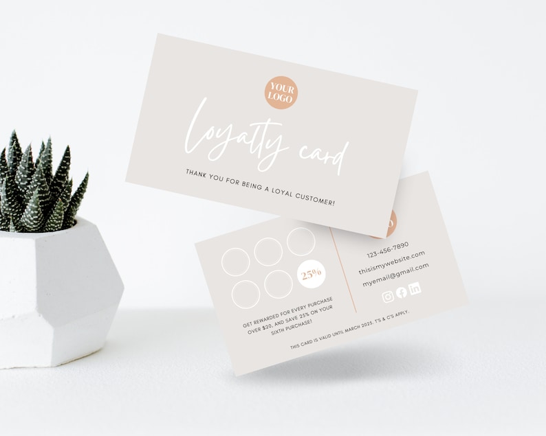Editable Loyalty Card Template, Beauty Reward Punch Card (canva) - Etsy