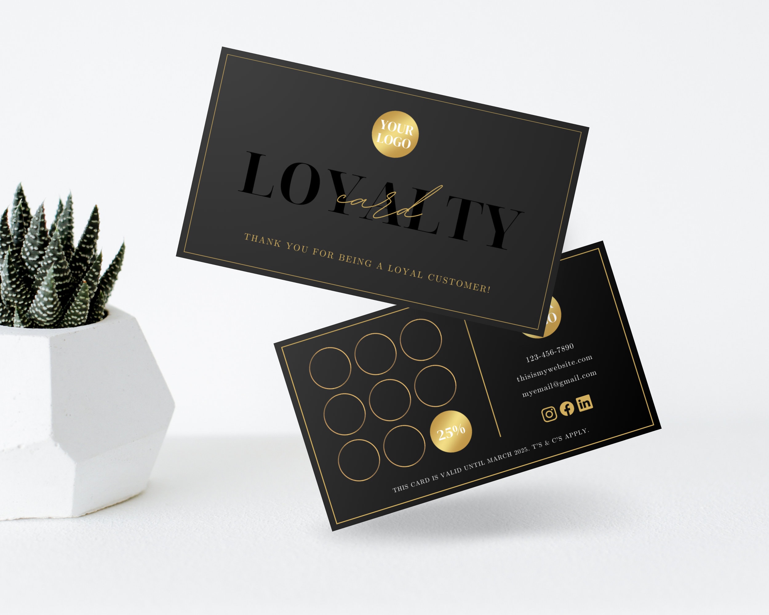 Loyalty Card Template, Punch Card, Loyalty Stamp Card, Beauty Loyalty ...