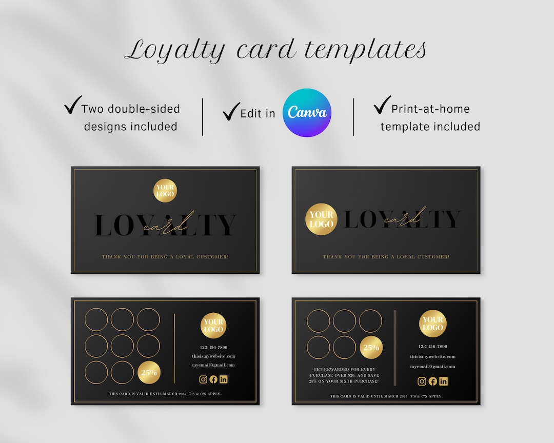 Loyalty Card Template, Punch Card, Loyalty Stamp Card, Beauty Loyalty ...