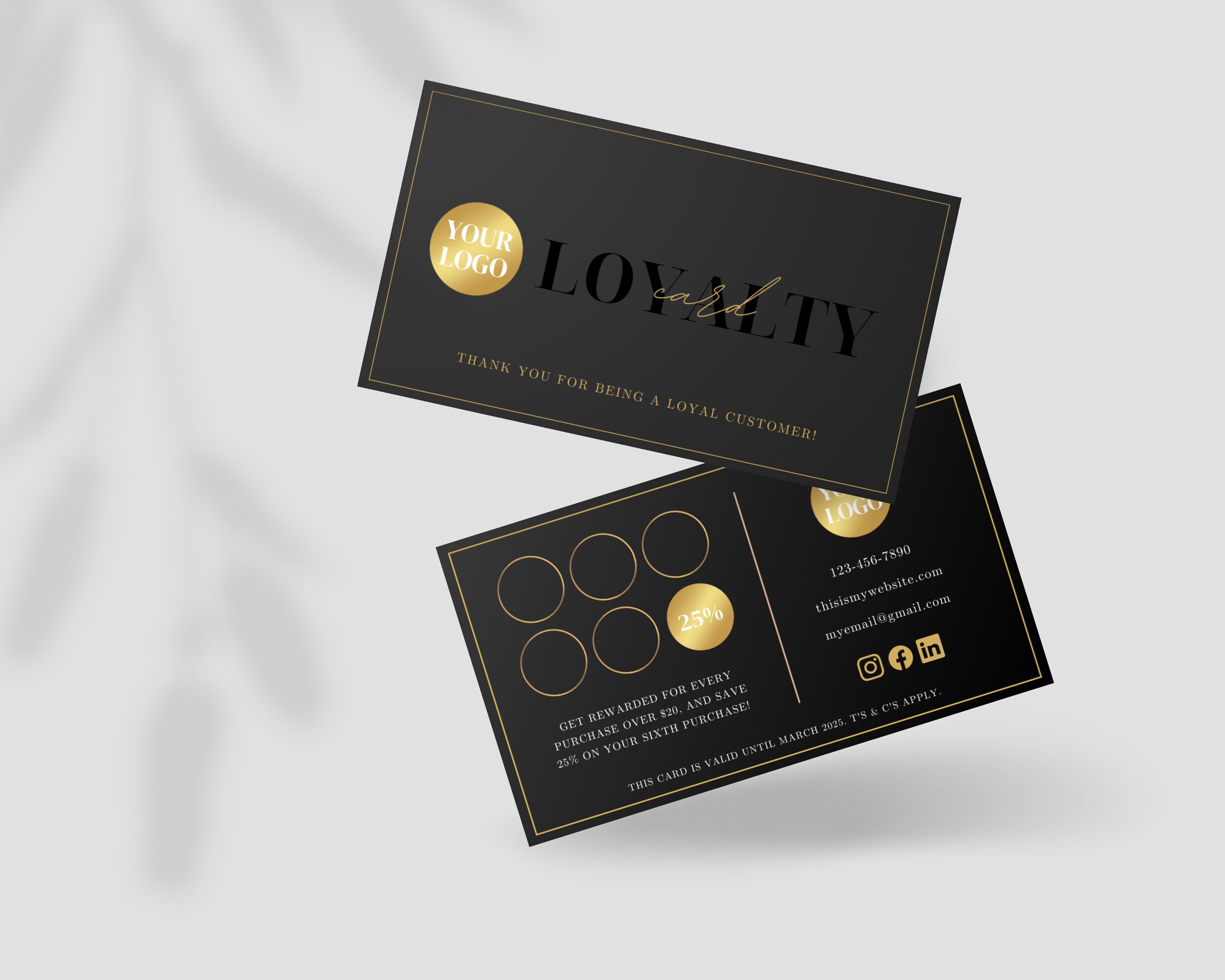 Loyalty Card Template, Punch Card, Loyalty Stamp Card, Beauty Loyalty ...