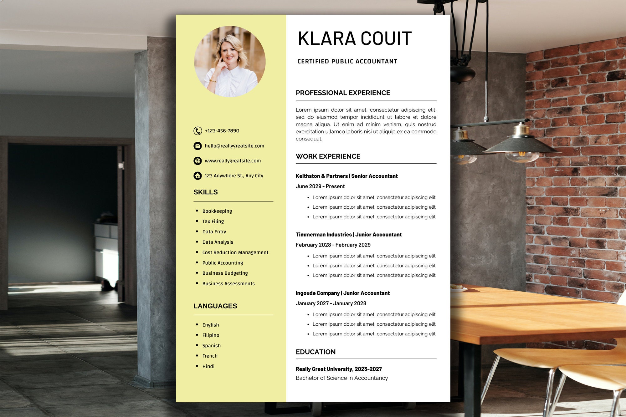 Professional Resume Template for Powerpoint Pages Clean - Etsy