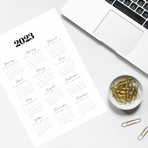 Minimalist 2023 Calendar Printable Calendar Calendar 2023 - Etsy
