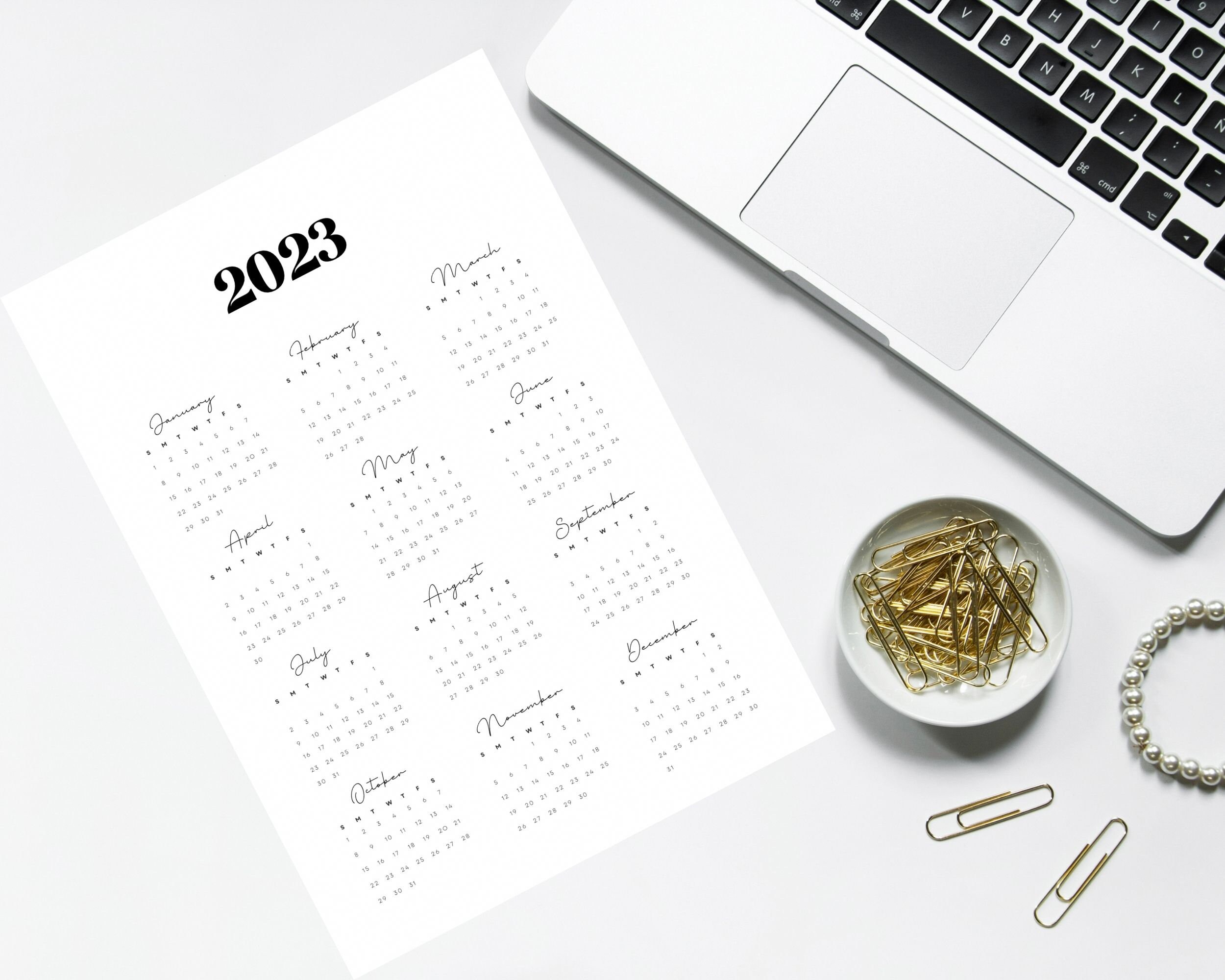 Minimalist 2023 Calendar Printable Calendar Calendar 2023 - Etsy