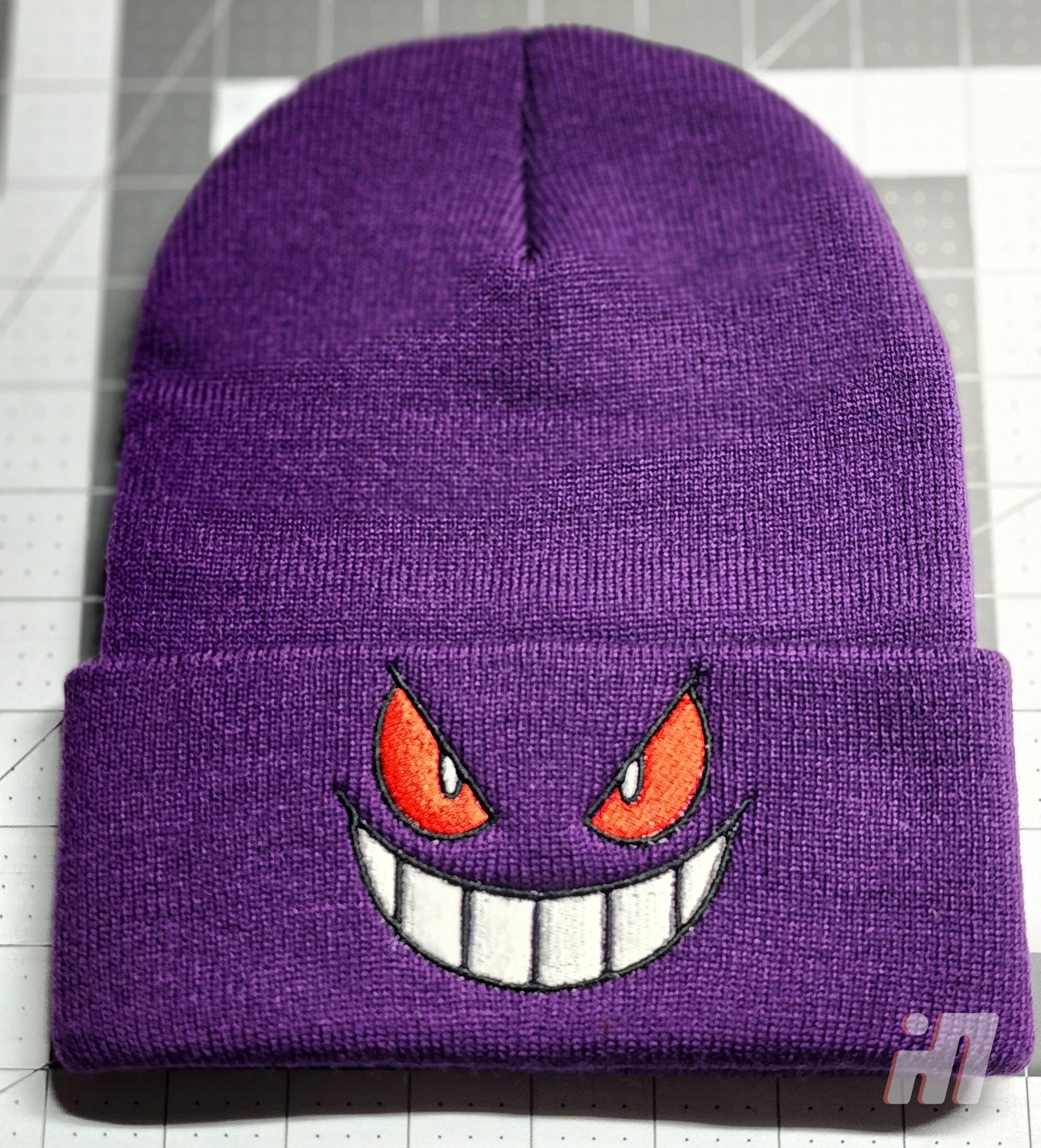 Embroidered Gengar Beanie Hat Pokémon-inspired Winter Cap Adjustable ...