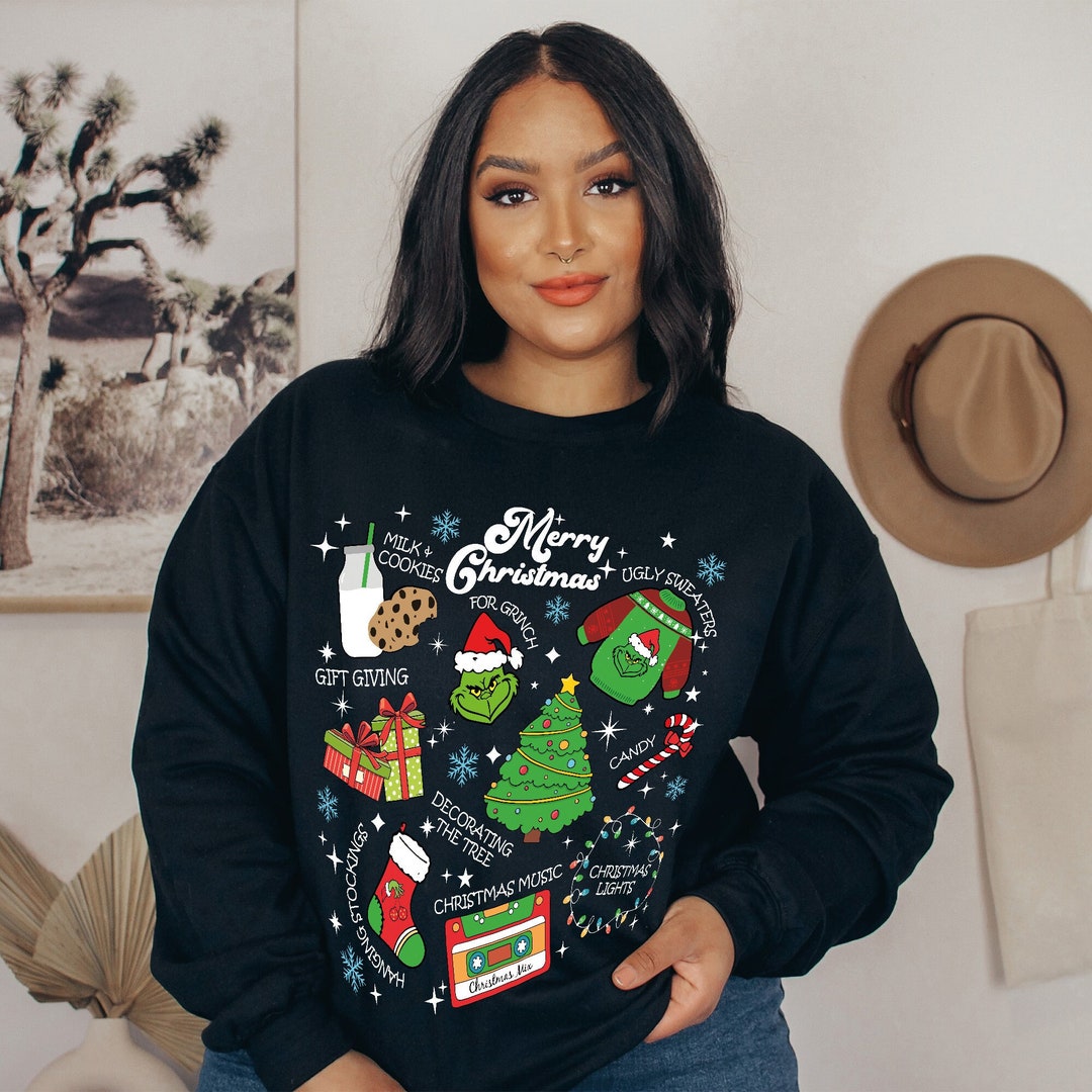 Merry Christmas Grinch Sweatshirt Grinch Christmas Etsy