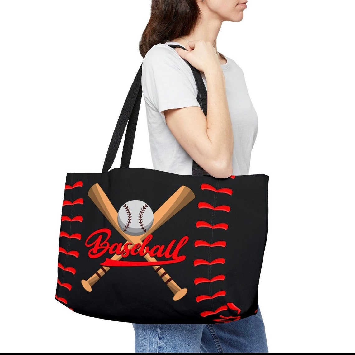 Personalize Baseball Bag, Baseball Mom Bag Weekender Tote Bag Sports ...