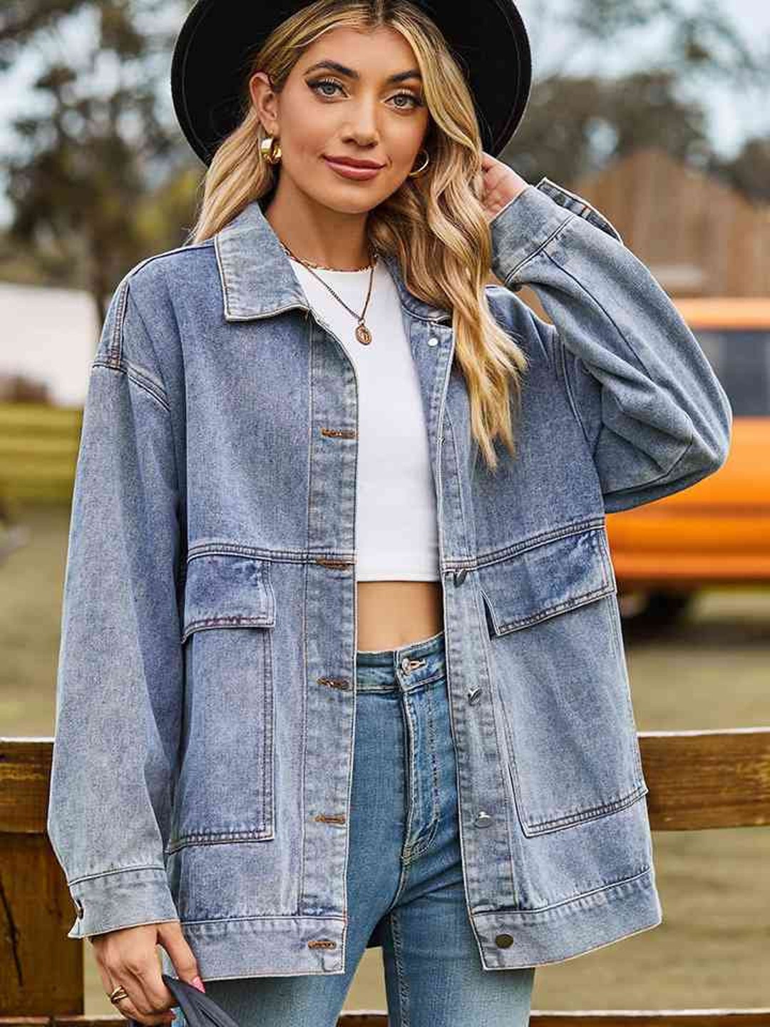 Dropped Shoulder Denim Jacket - Etsy