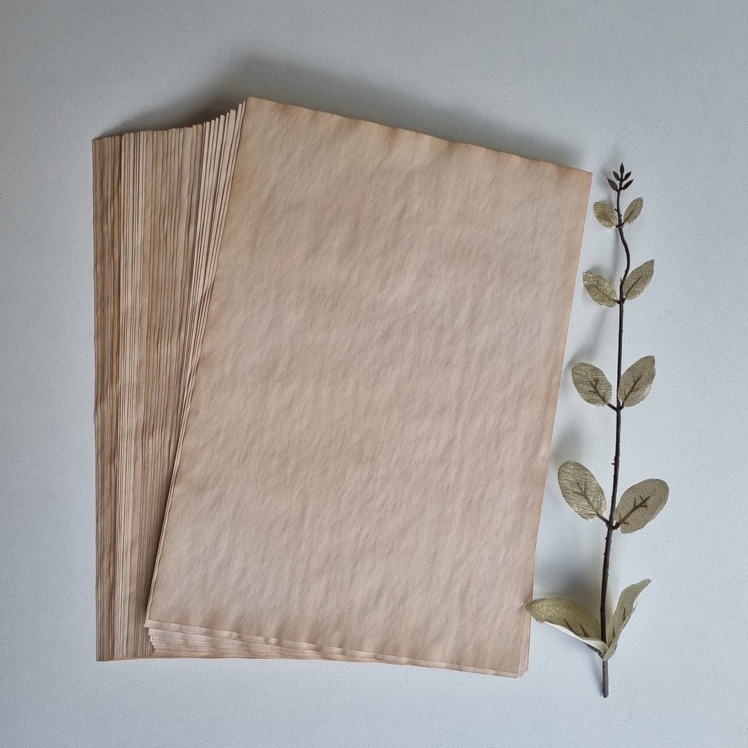 40 Handmade Tea Stained Paper, A4, Tea Dyed, Junk Journal, Journal ...