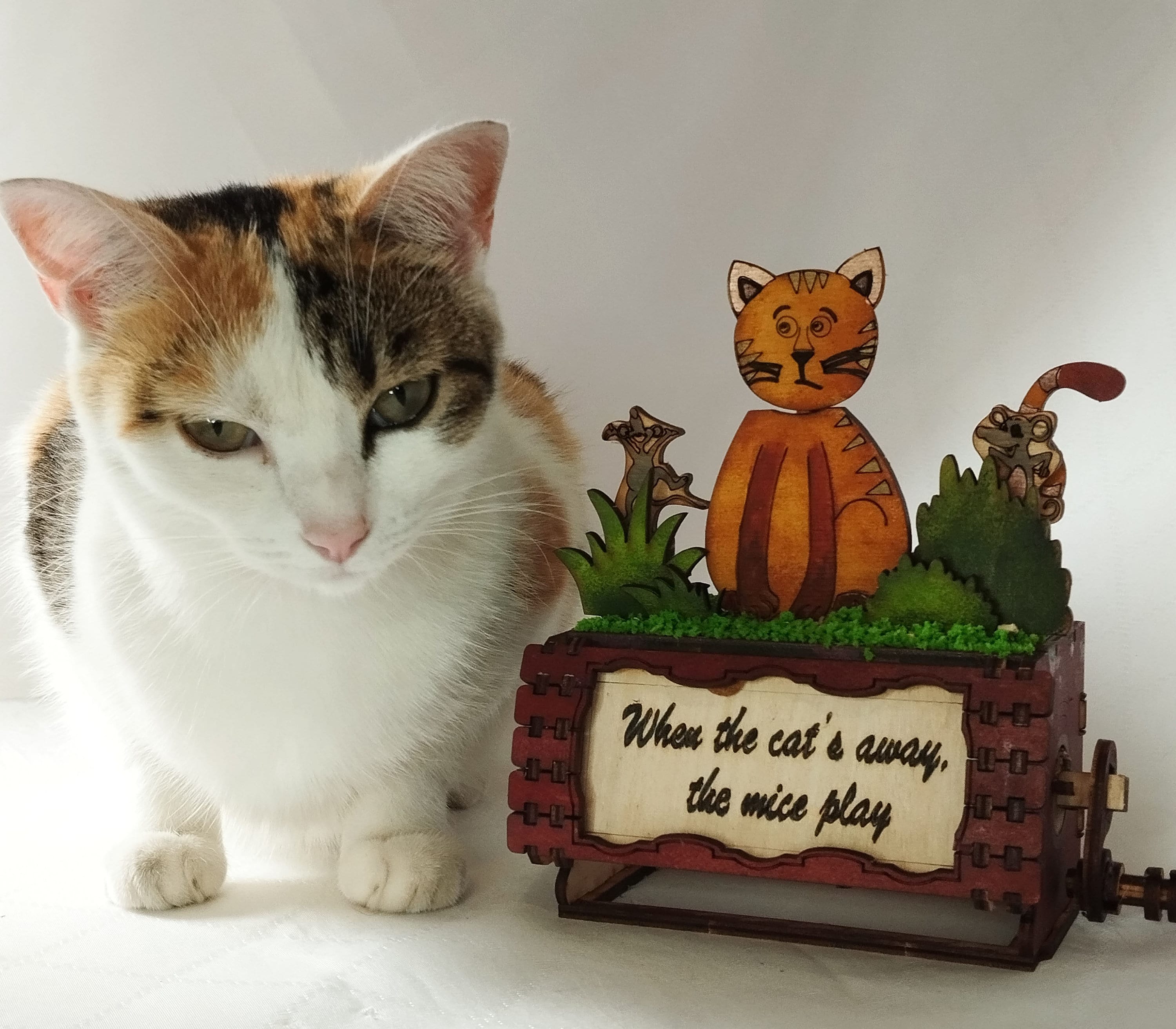 New! Automata Kit, Toy, Digital Svg Laser Cut File, Cat and Mice, Photo ...